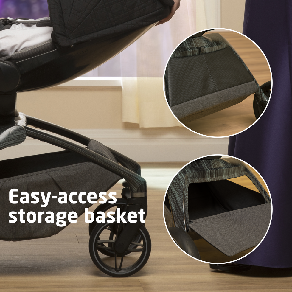 Tana 360° Rotating Modular Stroller with Carriage Accessory in Onyx ...